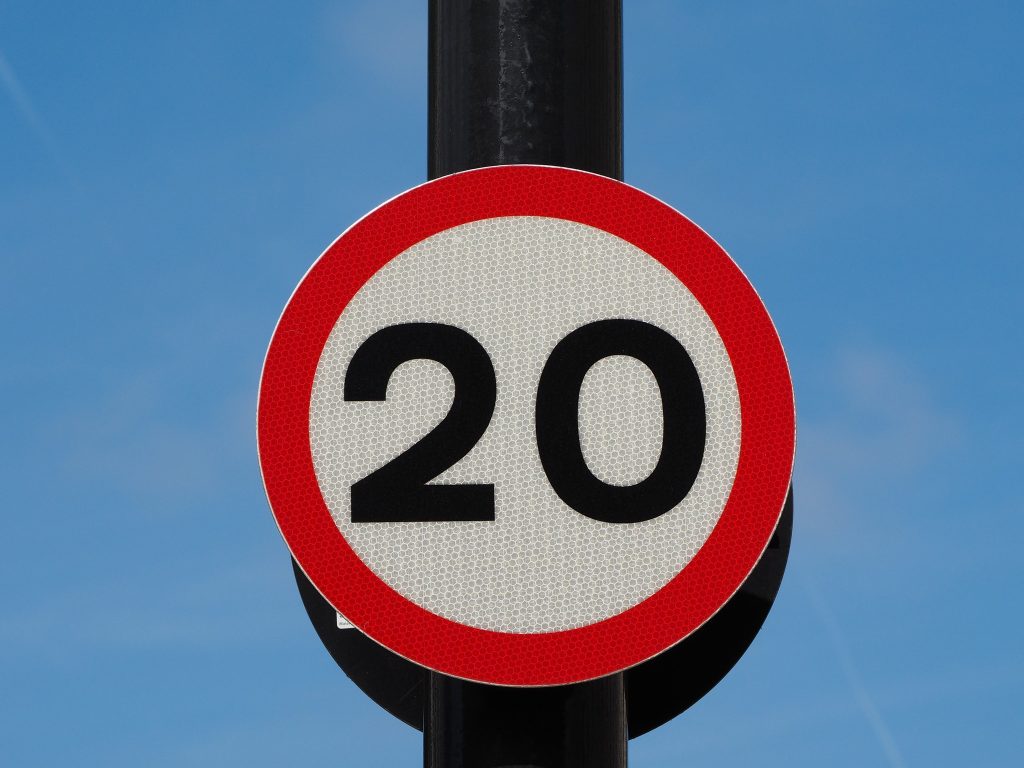 20mph sign - Monmouthshire